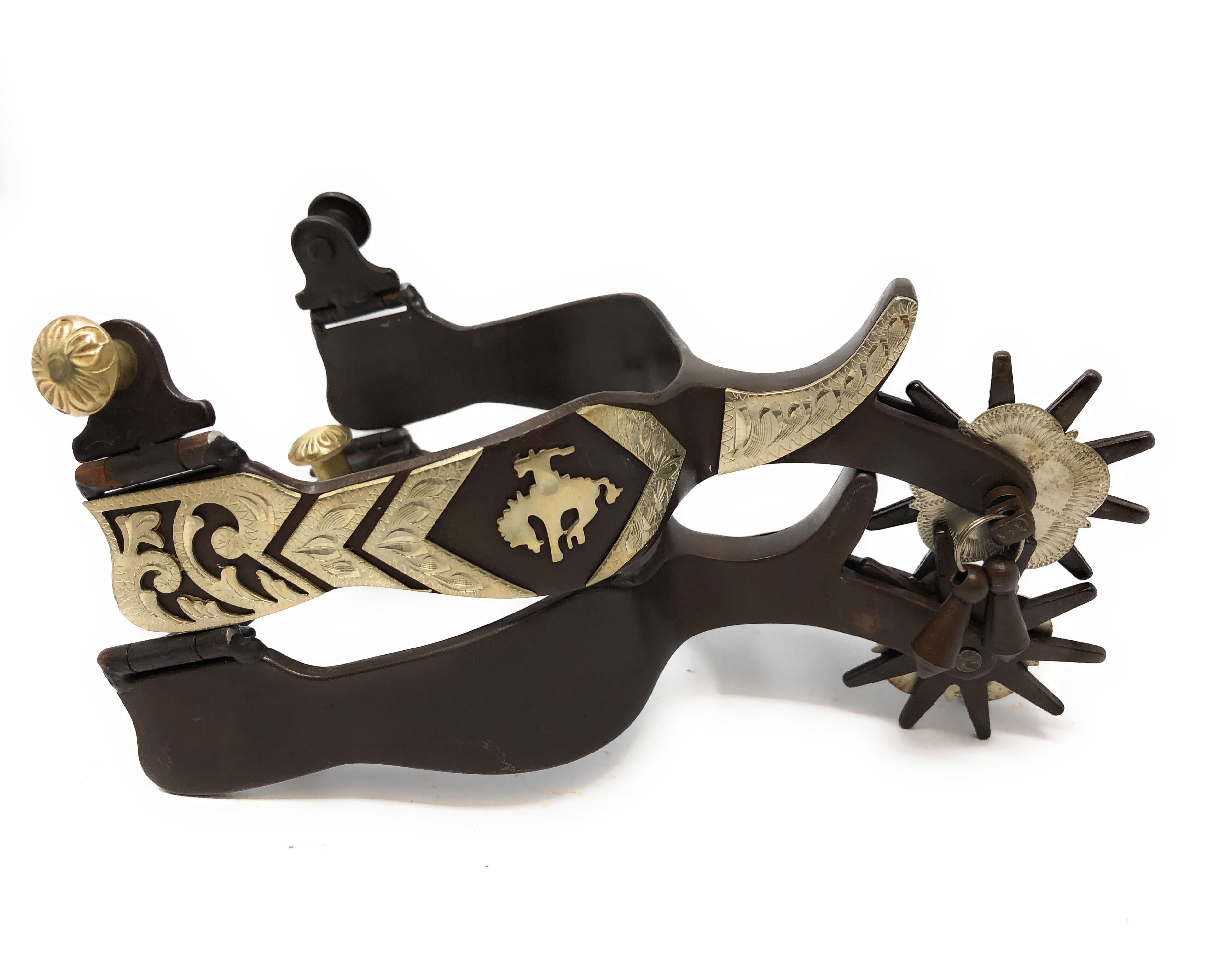 AJ Tack Men's Bucking Bronc Engraved Spurs – Burch HIll Tack