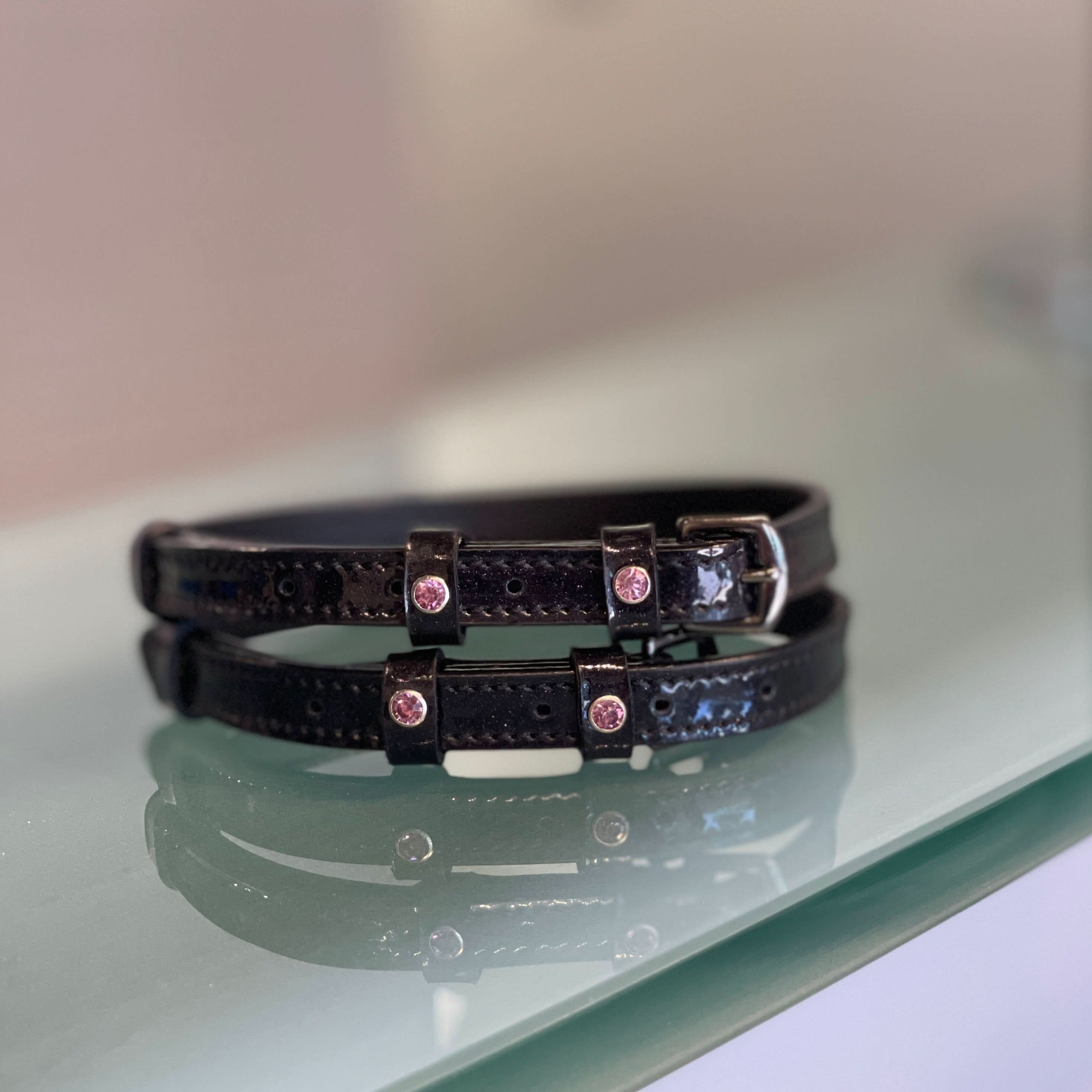 Valentina Black Sparkle Patent Leather Spur Straps – Burch HIll Tack