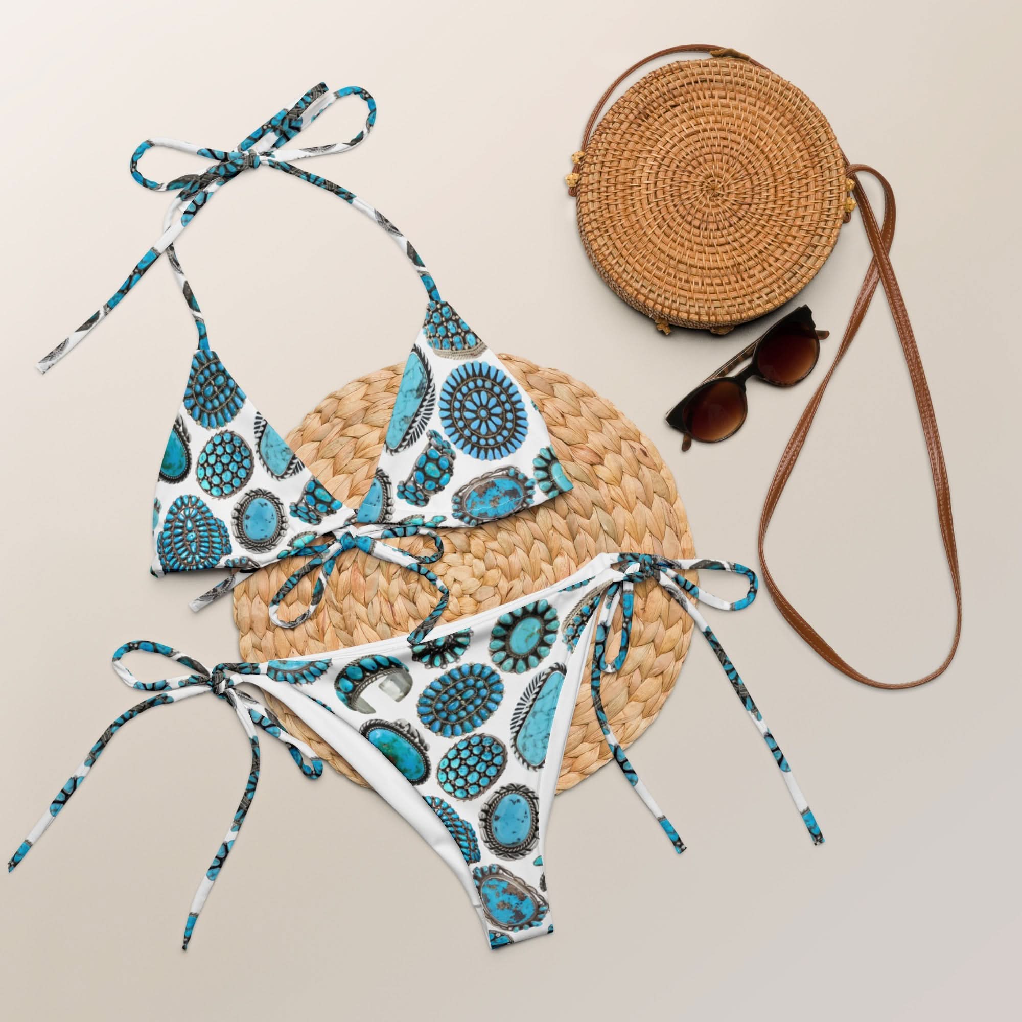 Yeehaw Turquoise Crazy String Bikini – Burch HIll Tack