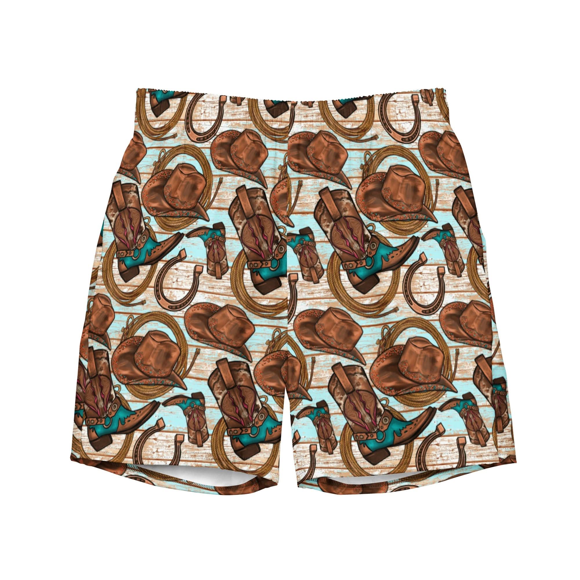 Yeehaw Cowboy Up Men's Swim Trunks – Burch HIll Tack